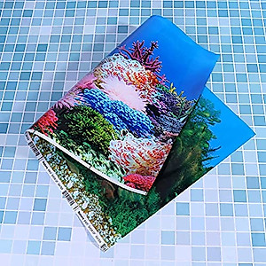 POPETPOP Fish Tank Background - 2 Sided Aquarium Wallpaper Aquarium Background Sticker Tank Decoration - 30x42cm