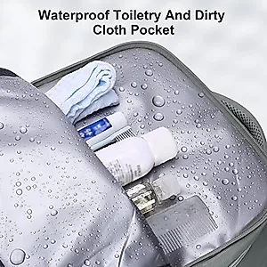 HOMIEE Carry On Bag, Travel Backpack Flight Approved Personal Item Size, Waterproof Luggage Daypack Lightweight Weekender Bag Business Backpack Fits 15.6 Inch Laptop, Grey