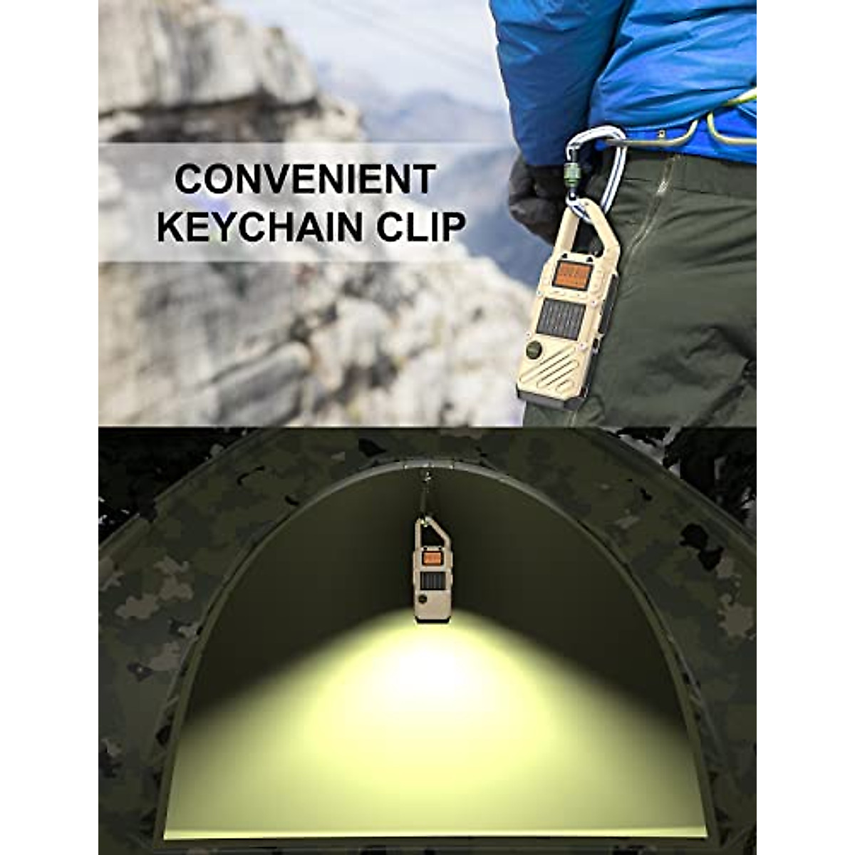 Emergency Radio, FM/NOAA Weather Radio with Walkie Talkies, Solar Powered Hand Crank Radio with LED Flashlight & SOS Alarm for Emergency, Portable Power Bank with USB Charged for Smart Phone Charger