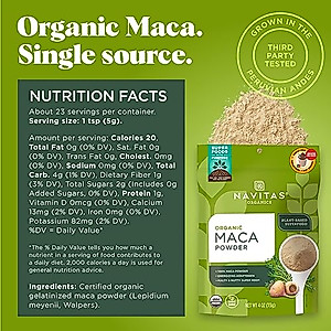 Navitas Organics Maca Powder, 4 oz. Bag, 23 Servings — Organic, Non-GMO, Low Temp-Dried, Gluten-Free