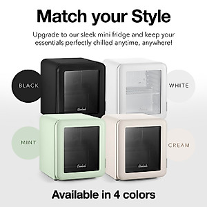 Cooluli Decor 1.7 cu ft Compact Mini Fridge with Glass Door - Small Refrigerator for Bedroom, Office, Dorm - Ideal for Soda Drinks, Beer (White)