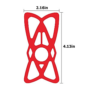 AICEL 4PCS Bike Phone Holder, Silicone Motorcycle Cell Phone Mount, X Web Grip Tether Elastic Strap for Smart Phone, Accessories Replacement Parts for Bicycle Motorcycle Handlebar (Red)