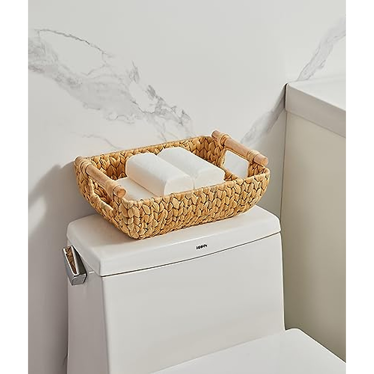 Berdeng Wicker Storage Basket, Large Baskets for Gifts Empty, Small Baskets for Organizing, Woven Storage Baskets for Shelves, Toy Basket, Set of 3(Sea Grass)