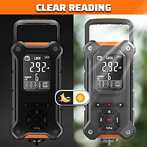 SNAIL TRAIL Fish Scale with Lip Gripper, 50 lbs Tournament Bass Scale with 8 Storage Bins, Digital Fishing Weight Scale with Hook & Clamp, High Contrast Hanging Weigher for Boat, Fishing Gifts for Men