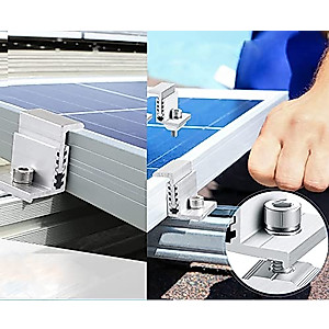 Solar Panel Clamps Solar Panel Mounting Rails for Solar Panel PV Mounting Hardware Solar Panel Accessories(6 Pack)