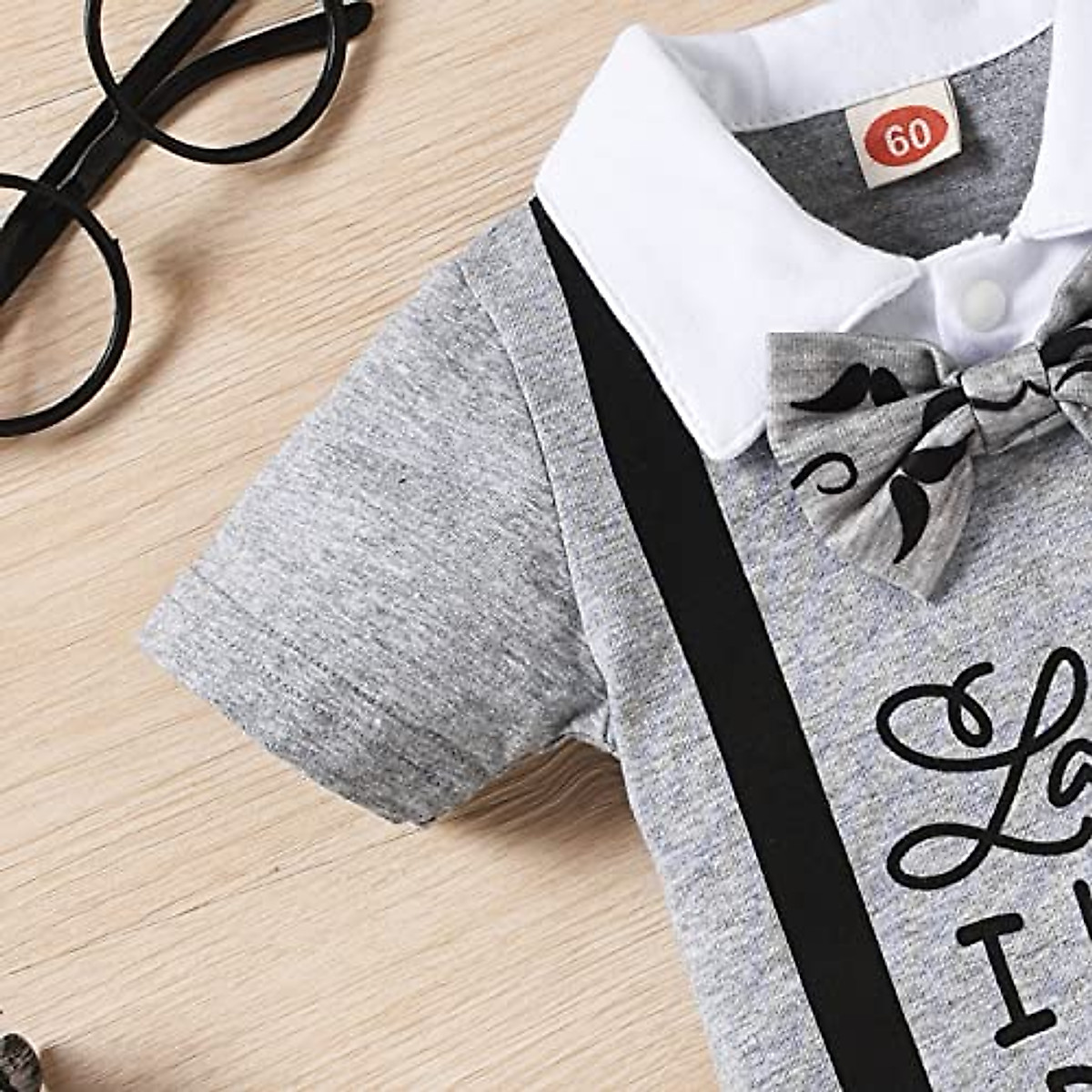 Aalizzwell Newborn Infant Baby Boys Clothes Outfit Have Arrived Short Sleeve for Spring Clothing Summer 0-3 Months Gray