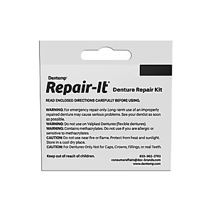 Dentemp Repair Kit - Repair-It Advanced Formula Denture Repair Kit - Denture Repair Kit Repairs Broken Dentures - Denture Repair to Mend Cracks & Replace Loose Teeth…