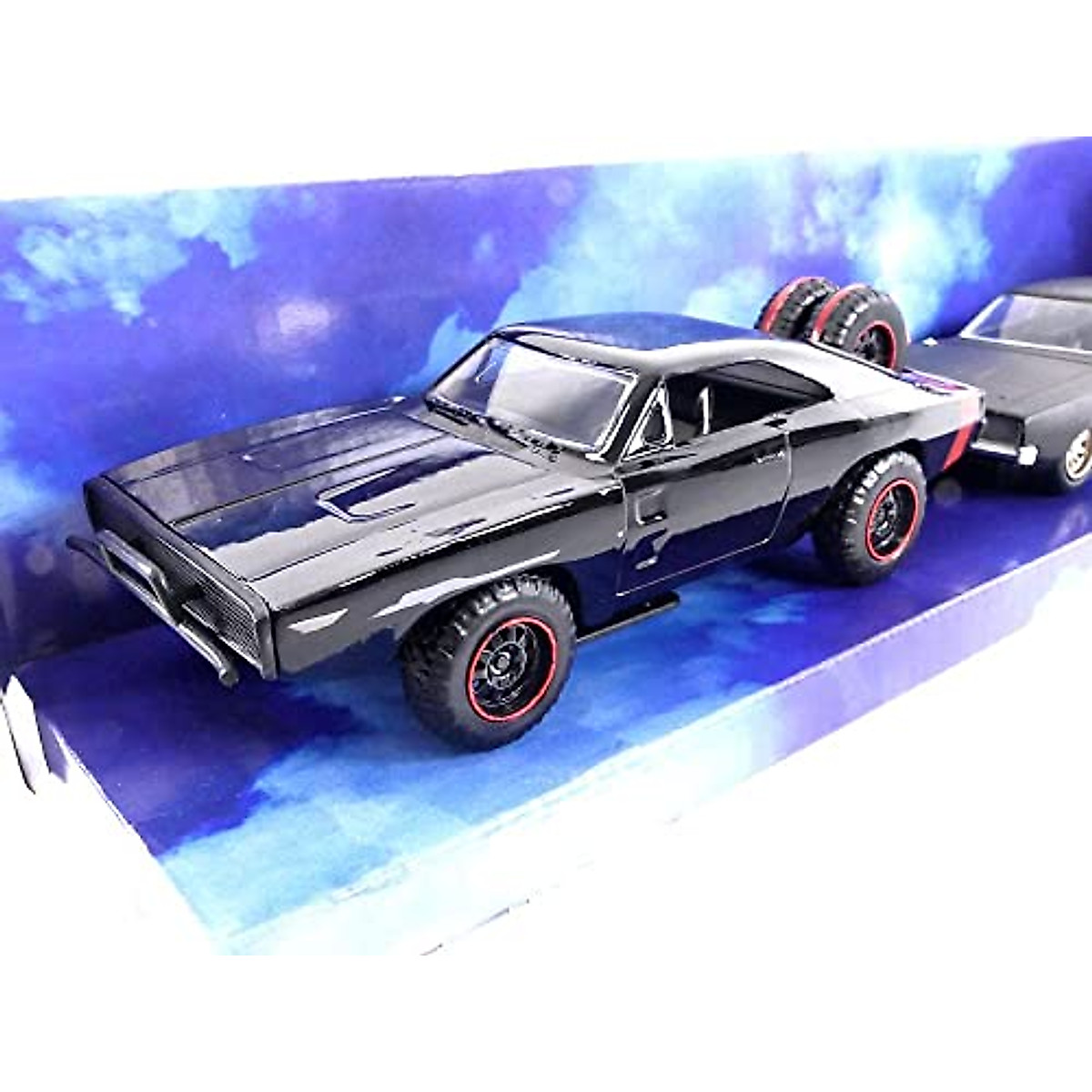 Fast & Furious 1:32 Dom's Dodge Charger & 1968 Dodge Charger Widebody Die-cast Car Twin Pack, Toys for Kids and Adults