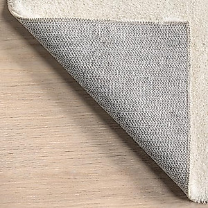 nuLOOM Loni Solid 8x10 Machine Washable Shag Area Rug for Living Room Bedroom Dining Room Nursery, White/Ivory