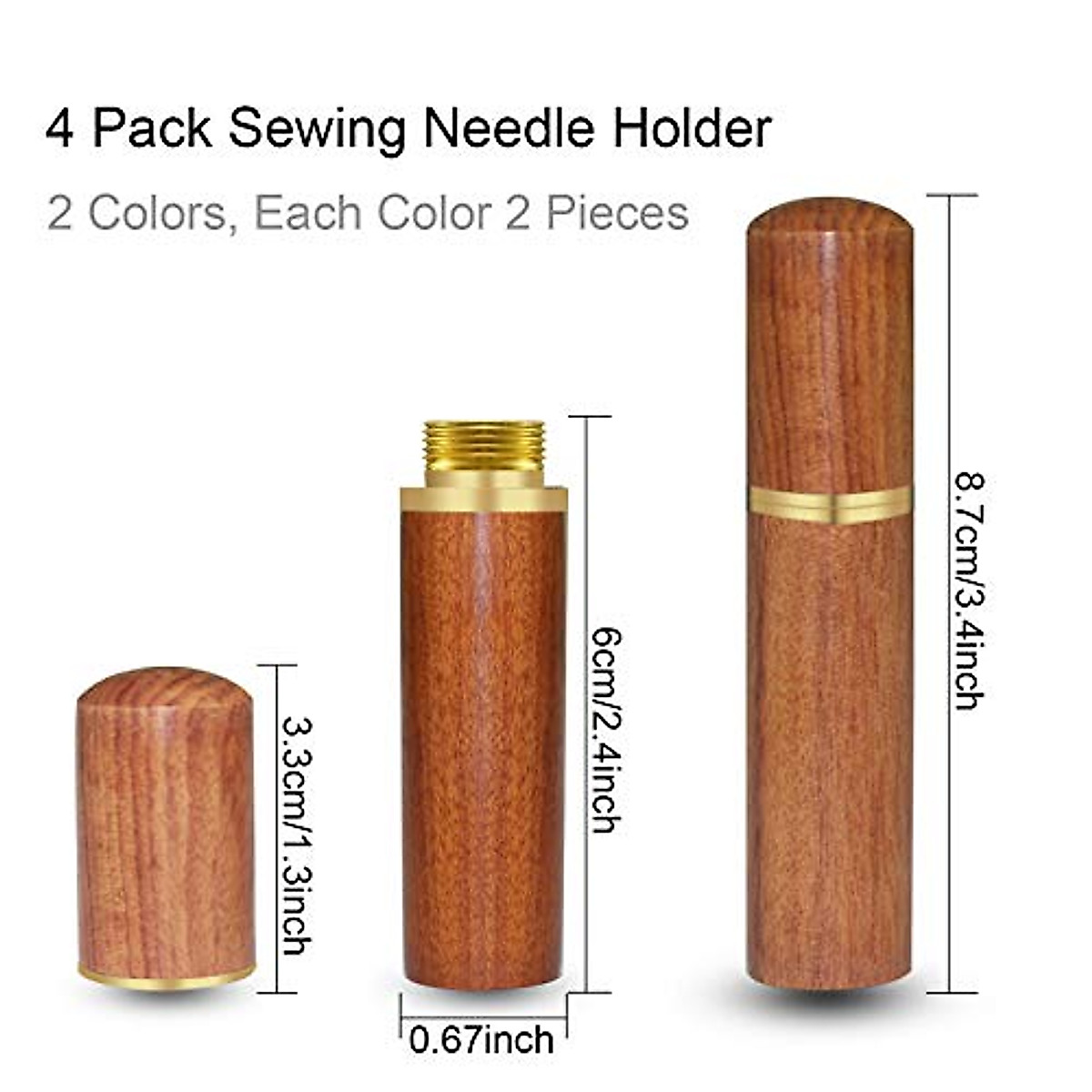 4 Pieces Sewing Needles Holder Sewing Storage Case Wooden Needle Storage Case Box for Sewing Supplies Storage