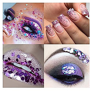 Holographic Chunky Glitter, Rose Gold Glitter, Chunky Mix Glitter, Poly Holographic Chunky Mix Glitter for Resin, DIY, Body & Nail Art Decoration