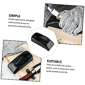 Angoily Oyster Seat Mini Tools Wood Tools Plastic Stand Wood Oyster Shucker Household Shellfish Opener Tool Seafood Open Machine Oyster Opening Tool Oyster Trays Oyster Holders Black Pvc