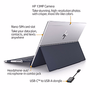 HP Envy x2 12-inch Detachable Laptop, Qualcomm Snapdragon Processor, 4 GB RAM, 128 GB Universal Flash Storage, Windows 10 Home in S Mode (12-e068ms, Natural Silver w/Oxford Blue)