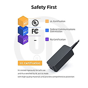 Charger for Asus Chromebook C202S C202SA C202 C202SA-YS02 C202SA-YS01 (Not Fit for 40W C202SA-YS04) Laptop, (UL Certified Safety), Round Connector, 33W