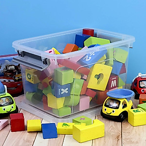 Kiddream 6-Pack Plastic Clear Latch Storage Boxes, 6 Liter Small Boxes with Lids