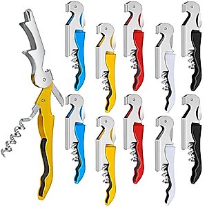 20 Pack Waiter Corkscrew Wine Openers Set,Heavy Duty Stainless Steel Hinges Wine Key,Multicolor Bottle Opener with Foil Cutter,Professional Corkscrew for Restaurant Waiters,Sommelier,Bartenders,Bars