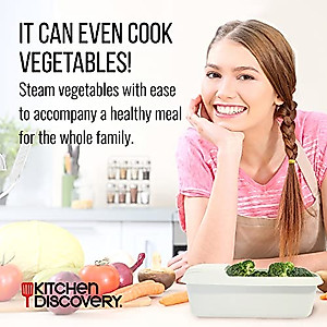 Kitchen Discovery Microwave Pasta Cooker- No Boil, No Mess, No Stick Pasta Cooker With Strainer Ready In As Little As 10 Minutes for up to 4 Servings