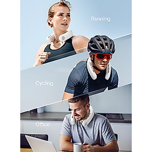 aanotoee Neck Air Conditioner Pro, 100 Speeds Neck Fan Rechargeable, LED Display Cooling Neck Fan, 4000mAh Portable Neck Fan Air Conditioner with 3D Ice Feeling Breathable Neck Brace(White)