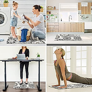 Sofort Kitchen Mat, Cushioned Anti Fatigue Kitchen Rug Set, 2 Pieces Non Slip Waterproof Kitchen Mats for Floor, Comfort Heavy Duty Standing Mat for Kitchen, Laundry, Sink, Office, Desk