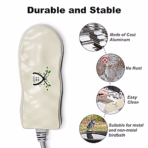 GESAIL Bird Bath Heater, Built in Thermostat Safety Durable 50W Bird Bath Heaters for Outdoors in Winter with Auto Shut Off Function for Garden Outdoor Yard Patio Birdbath