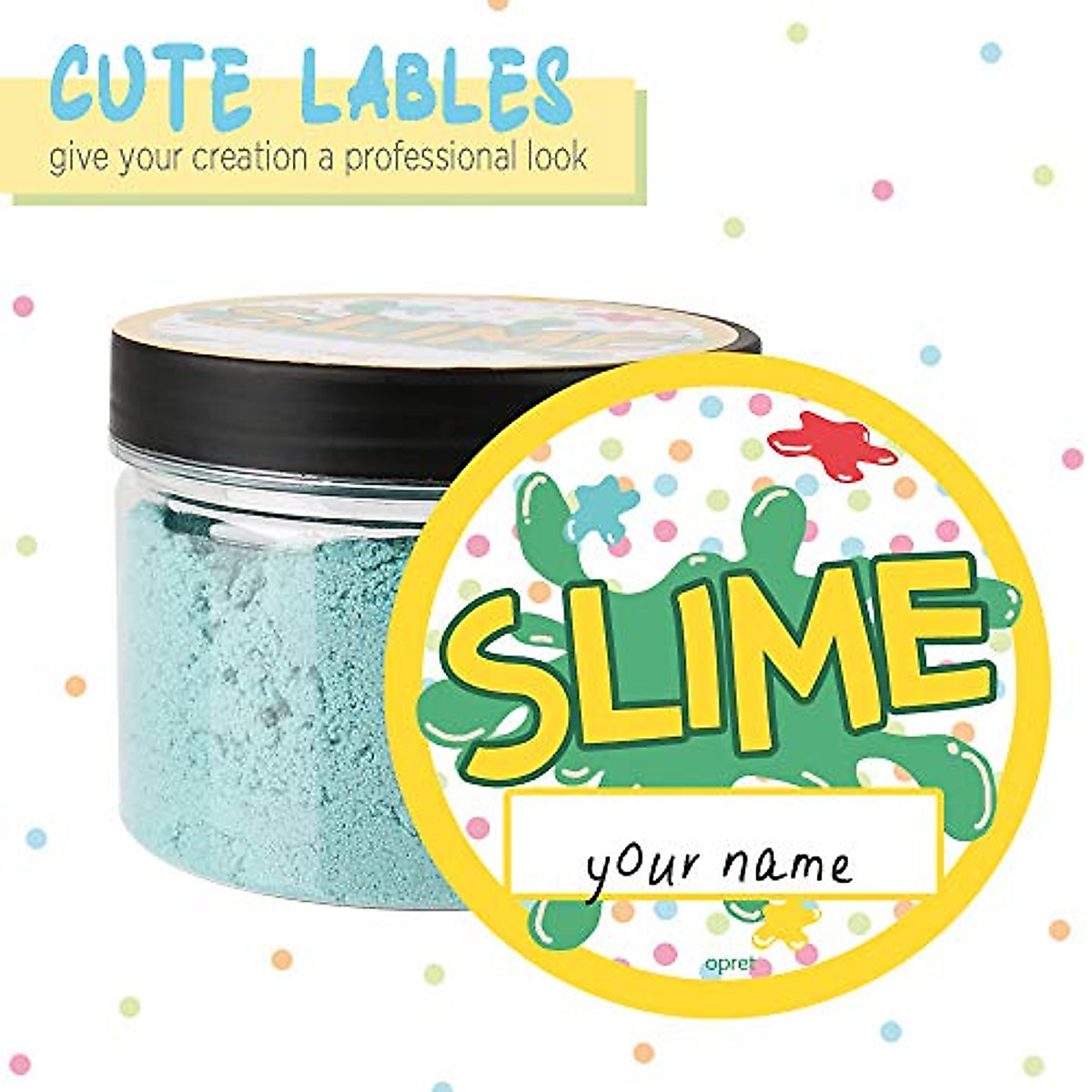 Opret 12 Pack 10oz Empty Slime Containers, Large Plastic Slime Jars with Lids and Labels Clear Storage Organizers for Slime Making, Food and Beauty Products, BPA Free