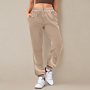 Sweatpants for Women Cinch Bottom Drawstring Elastic Waist Pants Sporty Gym Athletic Yoga Joggers Lounge Trousers with Pockets