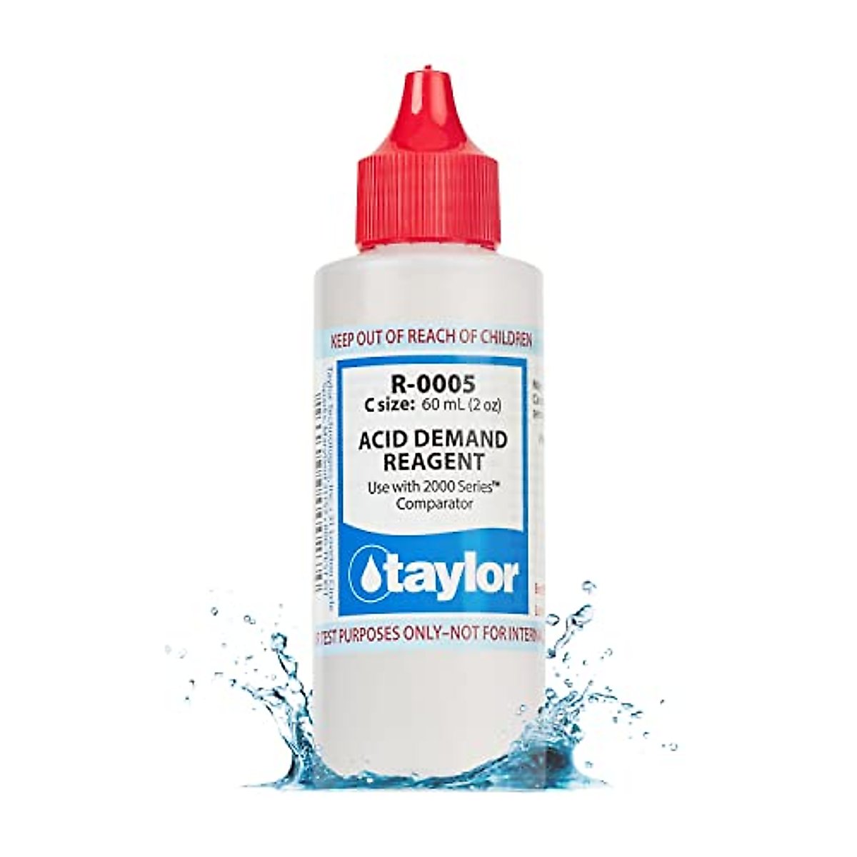 Taylor R-0005-C, Acid Demand Reagent for 2000 Series, 2 Ounce, for Testing Acid Demand Levels in Pool and Spas, Dropper Refill for Water Test Kits, Replace Annually | Made in The USA