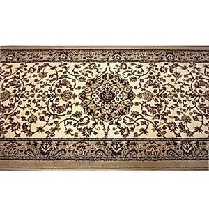 Bellagio Traditional Area Rug Runner 32 in. X 15 Ft. 10 in. Beige 401