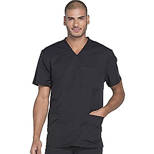 Dickies Dynamix Men Scrubs Top V-Neck DK640, L, Black
