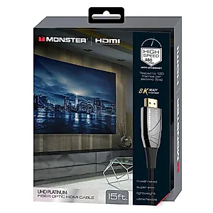 Monster, Inc. HDMI700HD4M Ultra HD High Speed HDMI Cable, Platinum, 15 feet