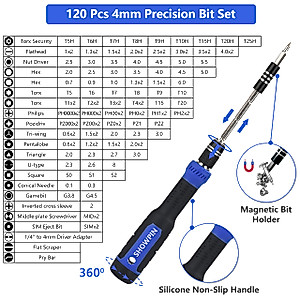 SHOWPIN Precision Repair Screwdriver Set: 191 in 1 Computer Repair Tool Kit with 164 Bits - Multi Screwdriver for Laptop PC Household Refrigerator Washing Machine Dryer HVAC