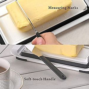 KITCHENDAO Airtight Butter Dish with Lid and Knife Spreader for Countertop and Refrigerator, Keep Butter Fresh, Easy Scoop, Dishwasher Safe, Plastic Butter Keeper Tray for West/ East Coast Butter
