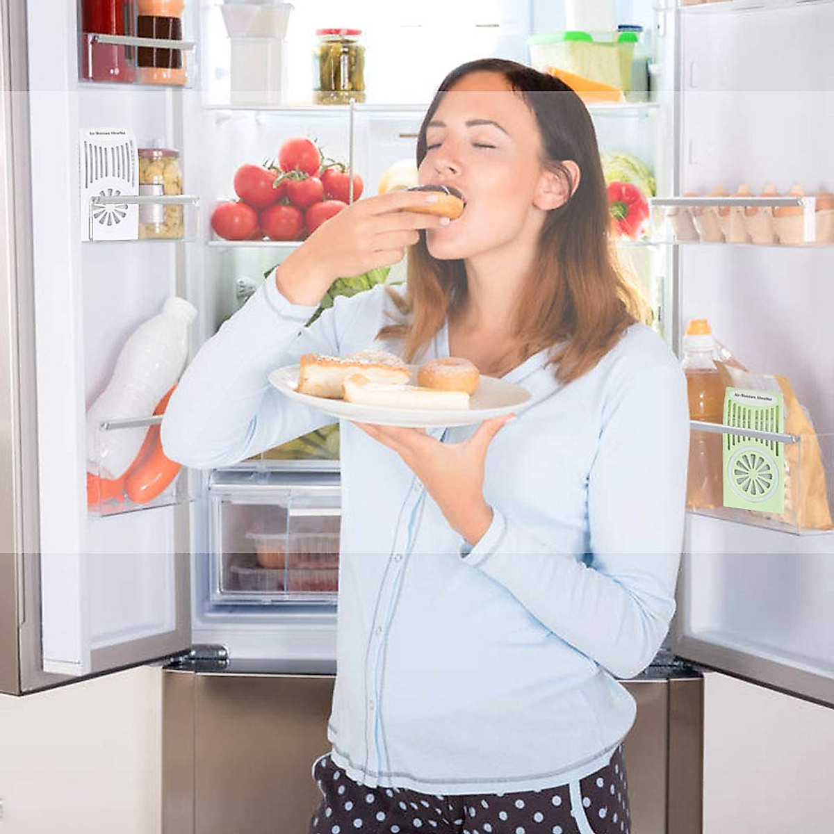 CANAGER Refrigerator Deodorizer, Freezer Odor Eliminator,Better Than Baking Soda-(Green,1 Pack)