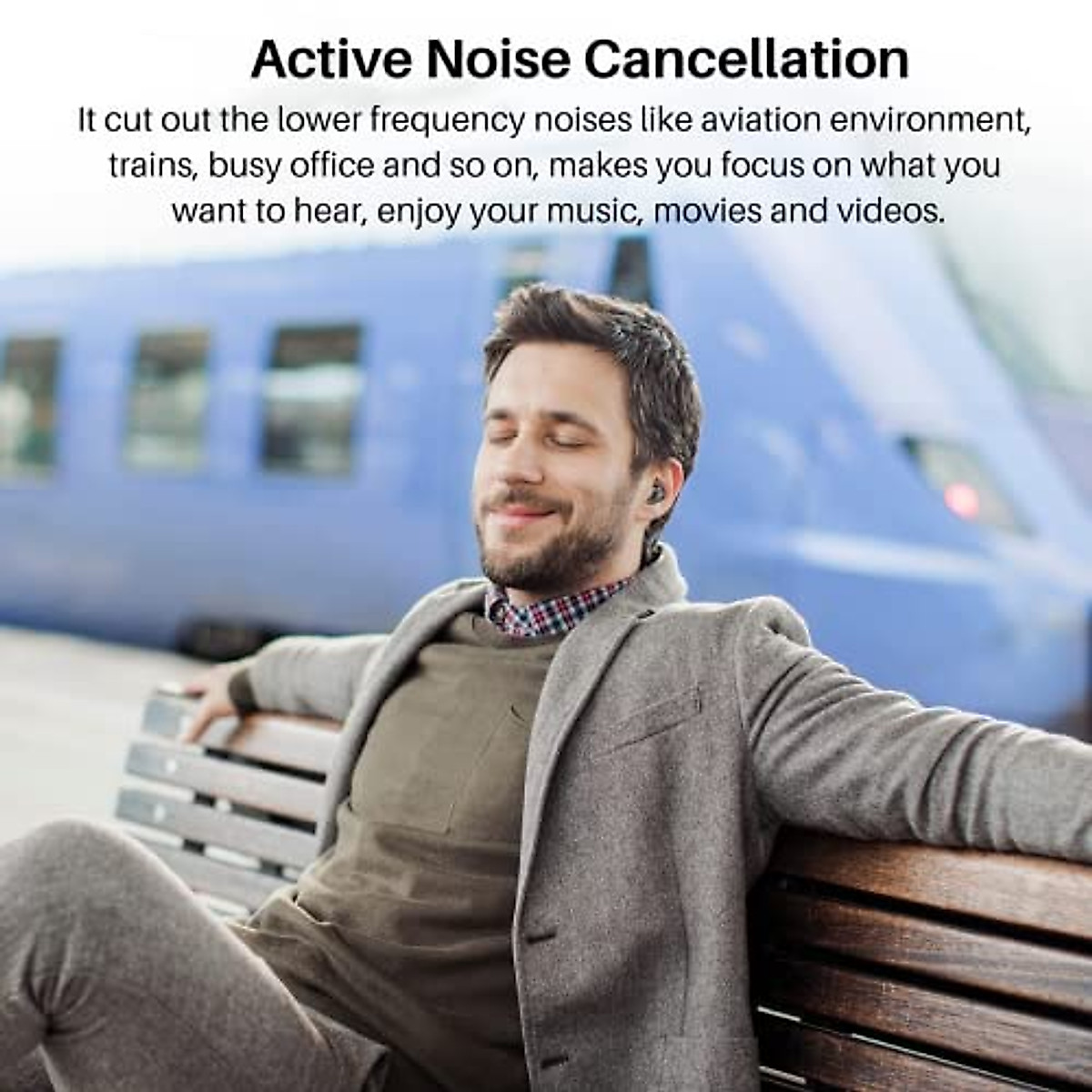 TOZO NC7 Hybrid Active Noise Cancelling Wireless Earbuds Black & TOZO NC7 Protective Silicone Case Blue