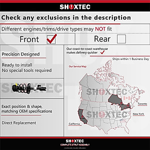 Shoxtec Front Pair Complete Struts Assembly Replacement for 2013-2013 Ford Escape Coil Spring Shock Absorber Repl. part no 172619 172618