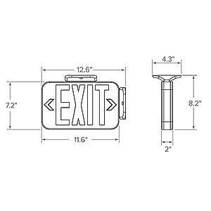 Hubbell Industrial CAGB LED Emergency Exit Sign, Black