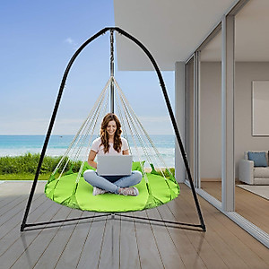 Sorbus Tripod Hanging Chair Stand- Heavy Duty Steel Sensory Swing Weather & Rust Resistant- Adjustable Portable Hammock Stand 330lbs for Tree,Lounger,Saucer,Air Porch,Indoor/Outdoor,Patio