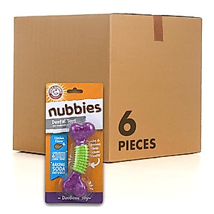 Arm & Hammer Nubbies Dental Toys DuoBone Dental Chew Toy for Dogs Best Dog Chew Toy for The Moderate Chewers Reduces Plaque & Tartar Buildup Without Brushing, Chicken Flavor (Pack of 24)