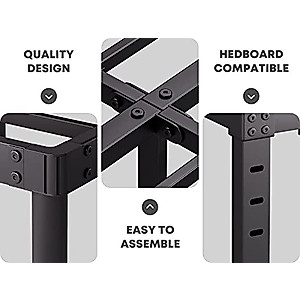 RLDVAY King-Bed-Frame, 12 Inch Metal-Bed-Frame-King, Heavy Duty Platform King Size Bed Frame No Box Spring Needed, Easy Assembly, Noise Free, Black