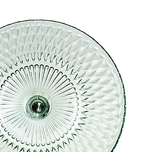 Amici Home Rochester Footed Glass Cake Stand | Round Vintage Style Cake Plate | Serving Platter for Cupcakes, Cookies, Birthday Cake | Dessert Display Stand for Parties, Weddings, and Gift (Green)