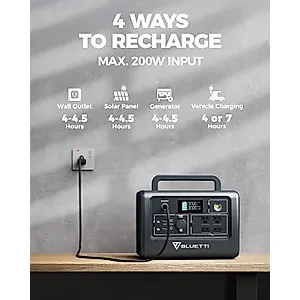 BLUETTI EB70 Portable Power Station, 716Wh LiFePO4 Battery Backup w/ 4 800W AC Outlets (1,400W Peak), 15W Wireless Charger, Solar Generator for Camping, Road Trip, Power Outage (Solar Panel Optional)