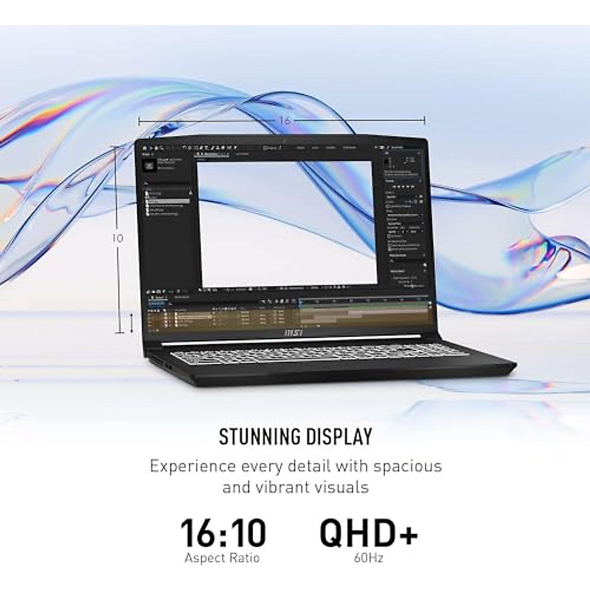 MSI 2023 Creator M16 Gaming Laptop, 16" QHD+ Display, Intel Core i7-13620H, NVIDIA GeForce RTX 4060, 64GB DDR5 RAM, 2TB SSD, Wi-Fi 6, 180-Degree Lay-Flat, USB 3.2 Type C, HDMI, Windows 11 Home