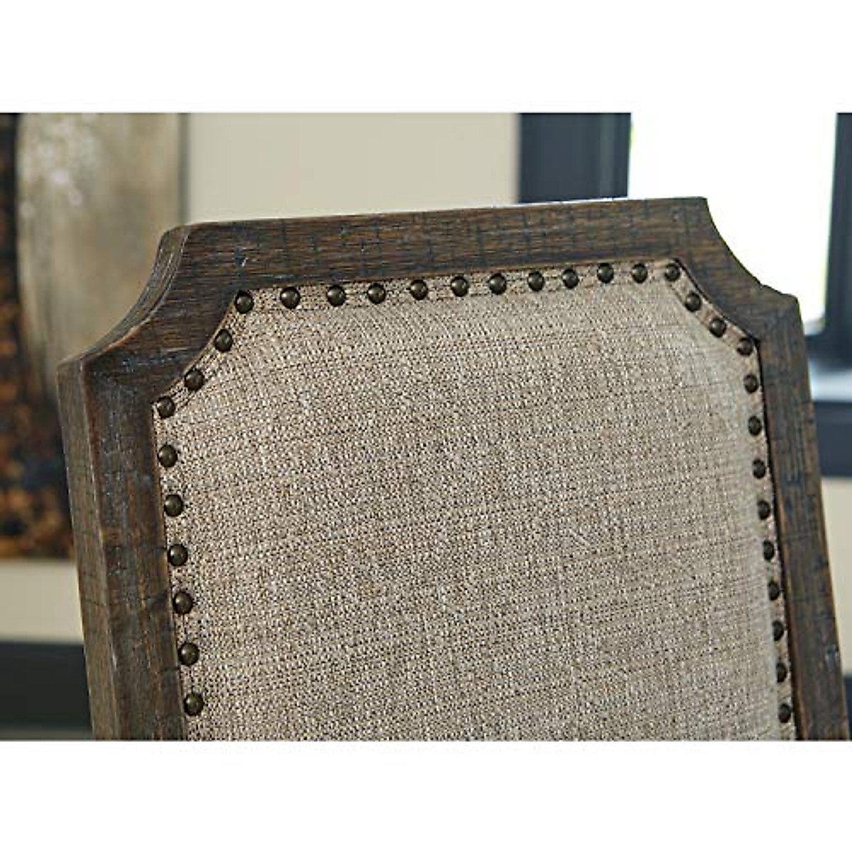 Signature Design by Ashley Wyndahl Rustic Modern Upholstered Dining Chair, 2 Count, Distressed Brown