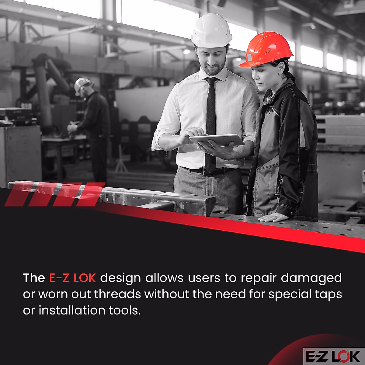 E-Z Lok Externally Threaded Insert, 303 Stainless Steel, 3/8"-16 Internal Threads, 9/16"-12 External Threads, 0.515" Length, Made in US (Pack of 5)