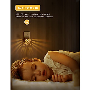 LOHAS Vintage Night Light Plug into Wall, 2 Pack Color Changing Night Light, Plug in Night Light for Kids, 8-Color Changing, RGB Nightlight with Dusk to Dawn Sensor, Home Décor for Bathroom, Nursery