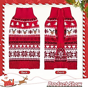 KOOLTAIL Cat Christmas Sweater and Scarf Set Holiday Outfit with Elk Snowflakes Pattern Winter Warm Clothes for Cats Kitten Small Dogs Puppy