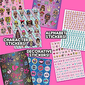 L.O.L. Surprise! 1500+ Little Sister & Tots Stickers, Queen Bee, Diva, Go-Go Gurl, Glitter Queen, Cosmic Queen, Shapes, Super B.B., Rocker, Cute Gifts for Girls Kids Teens Adults