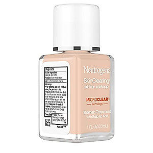Neutrogena SkinClearing Oil-Free Makeup, Soft Beige 50, 1 Fl. Oz (Pack of 1)