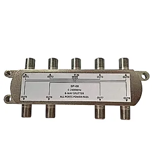OFCN 8-Way Splitter 5-2400MHz for Satellite/Cable TV and Internet, CATV Antenna System