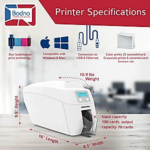 Bodno Magicard 300 Dual Sided ID Card Printer & Complete Supplies Package ID Software - Bronze Edition